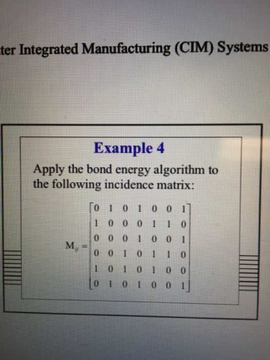 Solved ter Integrated Manufacturing (CIM) Systems Example 4 | Chegg.com