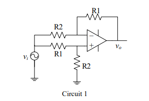 Solved set 𝑣𝑖 = 3sin (2𝜋 ∗ 𝑓𝑡), where f = 1KHz, R1 = | Chegg.com