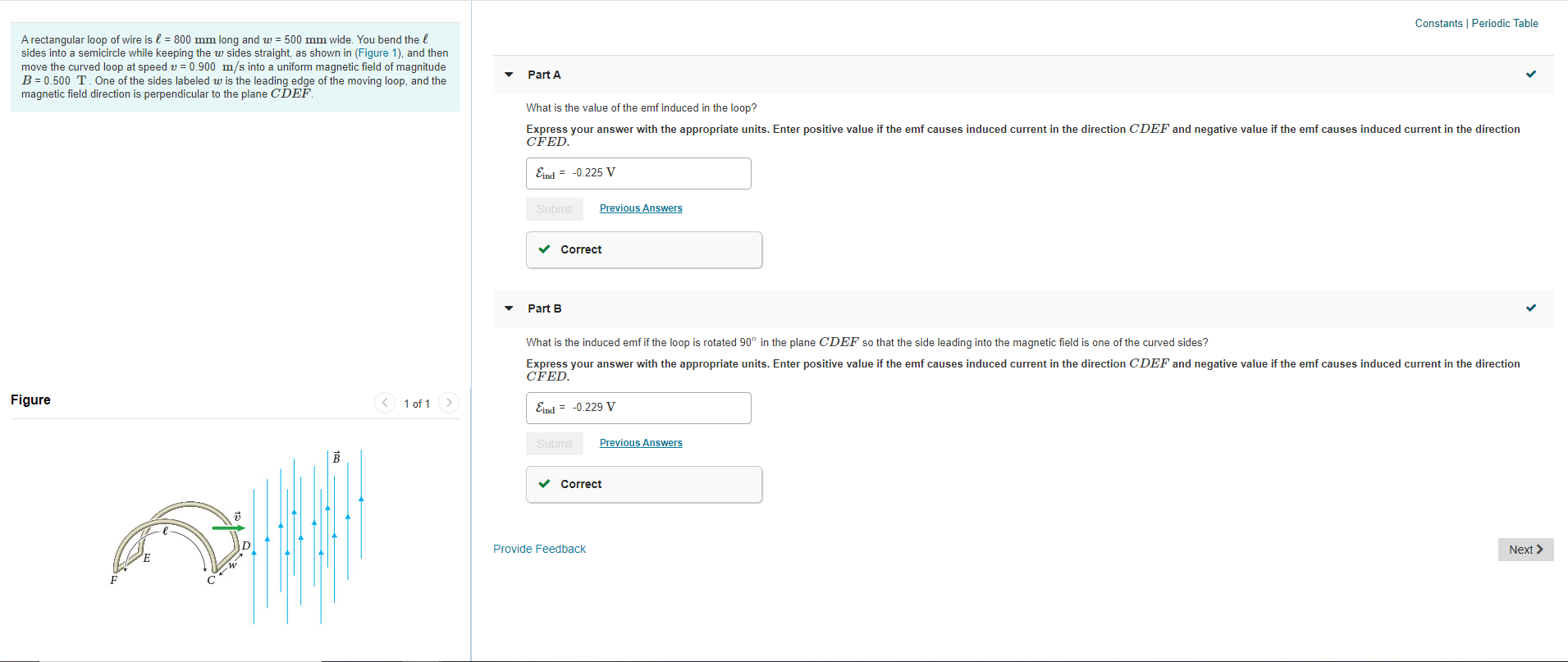 Solved Constants Periodic Table A rectangular loop of wire | Chegg.com