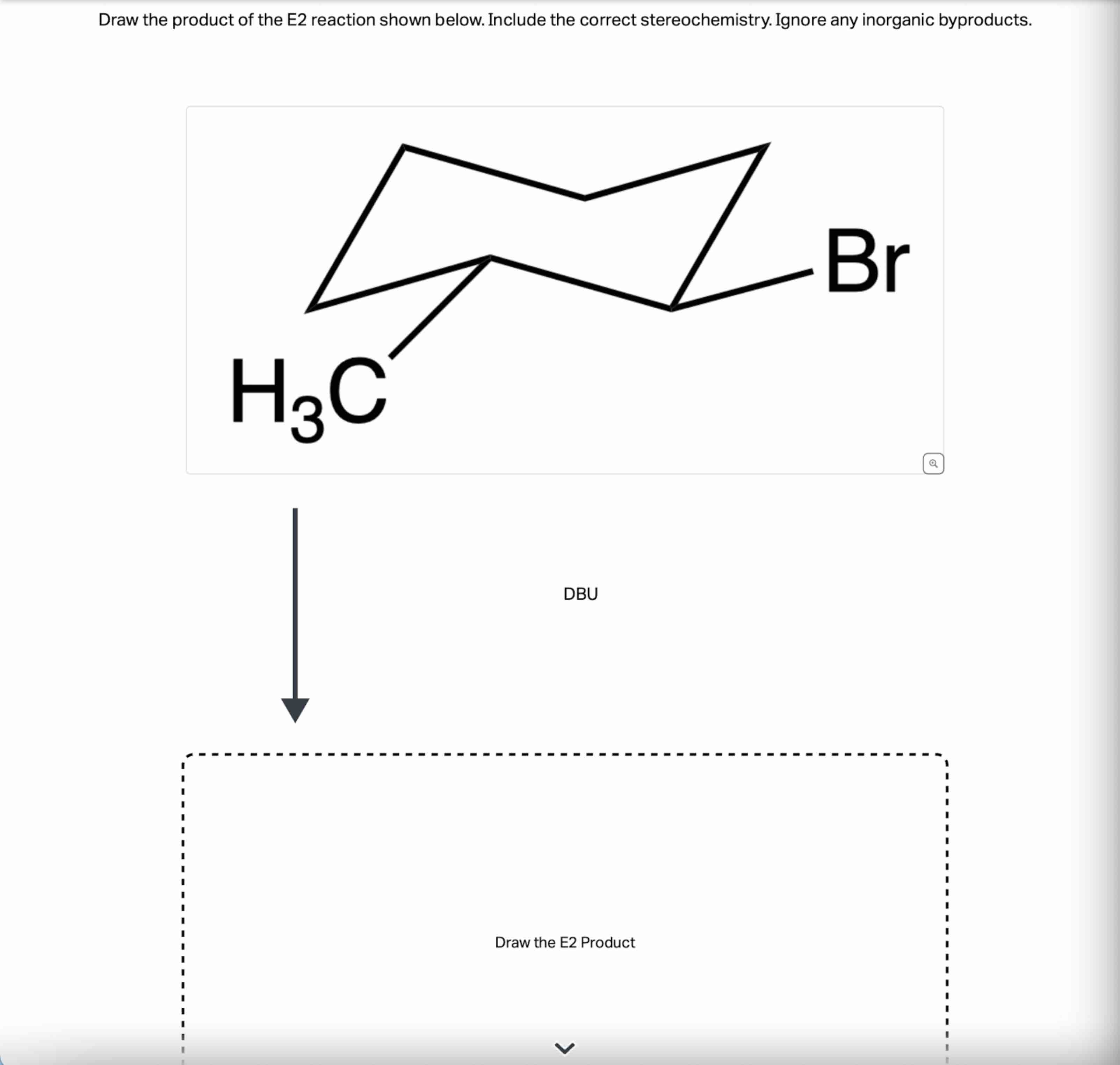 Solved Draw the product of the E2 ﻿reaction shown below. | Chegg.com