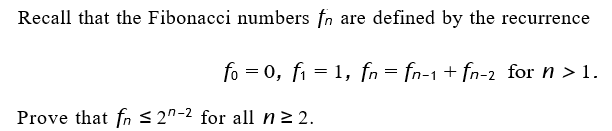 Solved Recall that the Fibonacci numbers fn are defined by | Chegg.com