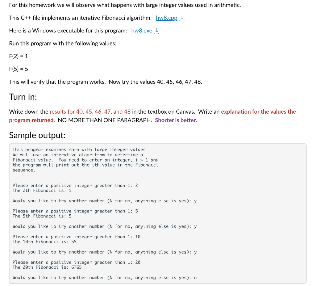 Solved For this homework we will observe what happens with | Chegg.com