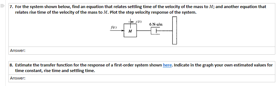 Solved 7. For the system shown below, find an equation that | Chegg.com