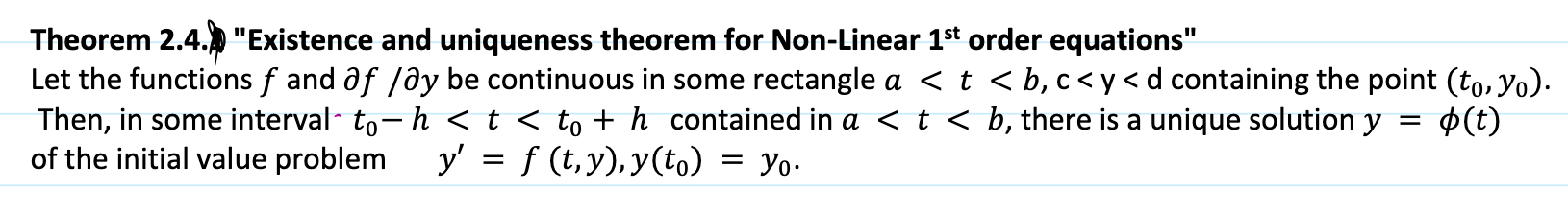 Solved Theorem 2.4.p) "Existence and uniqueness theorem for | Chegg.com