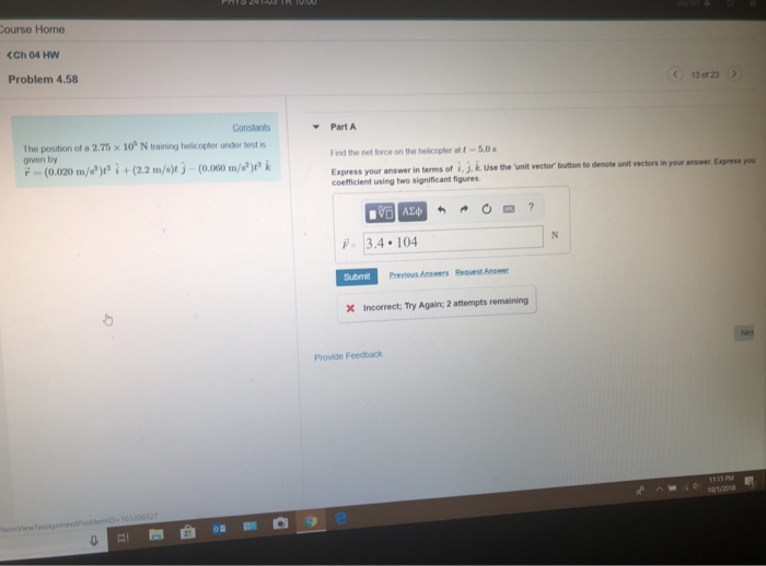 Solved ourse Home 《Ch 04 HW Problem 4.58 13 of 23 Constants | Chegg.com