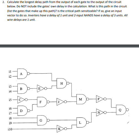 Solved 2. Calculate the longest delay path from the output | Chegg.com