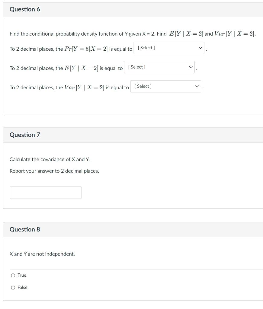 Solved Question 6 Find the conditional probability density | Chegg.com