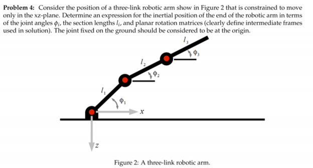 Solved Problem 4: Consider the position of a three-link | Chegg.com