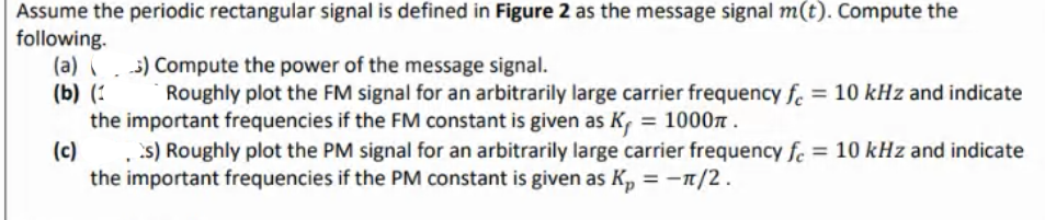 Solved Figure 2 - Q3 Message Signal (Periodic Rectangular | Chegg.com