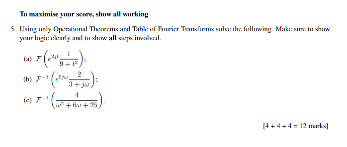 Solved To maximise your score, show all working 5. Using | Chegg.com
