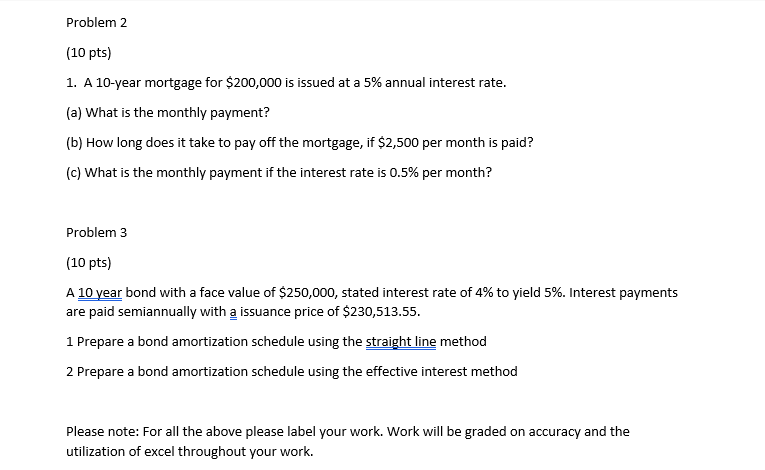 Solved Solve all the following problems with Excel. Please | Chegg.com