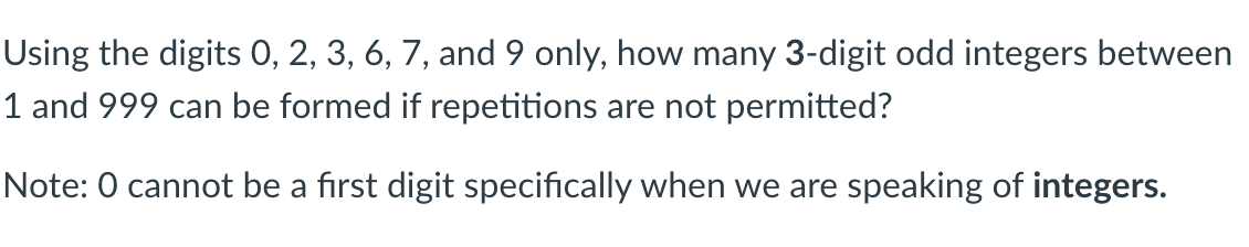 Solved Using the digits 0,2,3,6,7, and 9 only, how many | Chegg.com