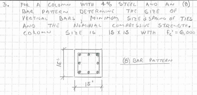 Solved For a column with 4% steel and an (8) bar pattern, | Chegg.com