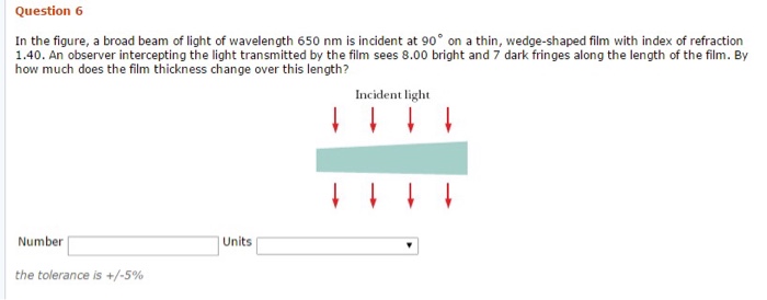 Solved A broad beam of light of wavelength 650 nm is | Chegg.com
