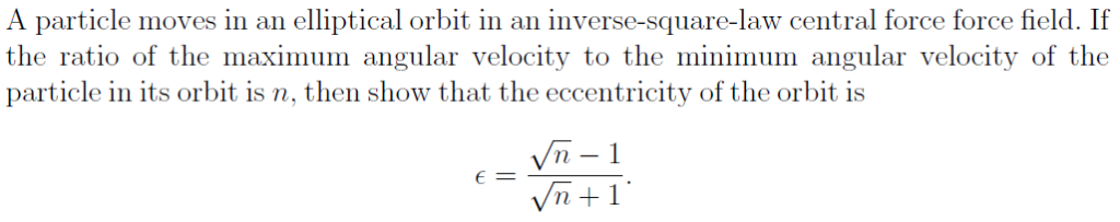 Solved A particle moves in an elliptical orbit in an | Chegg.com