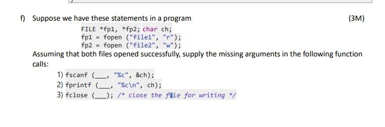 Solved Suppose we have these statements in a program (3M) | Chegg.com