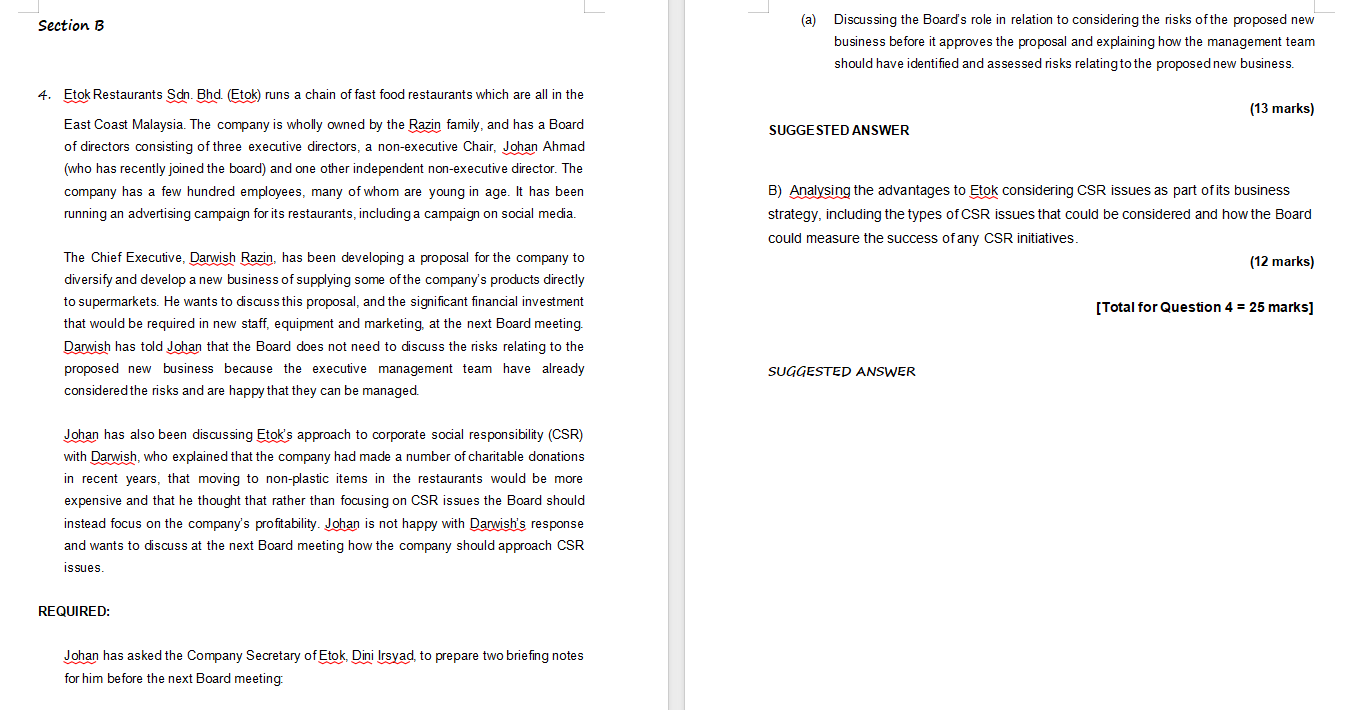 Solved (13 ﻿marks)SUGGESTED ANSWERB) ﻿Analysing the | Chegg.com