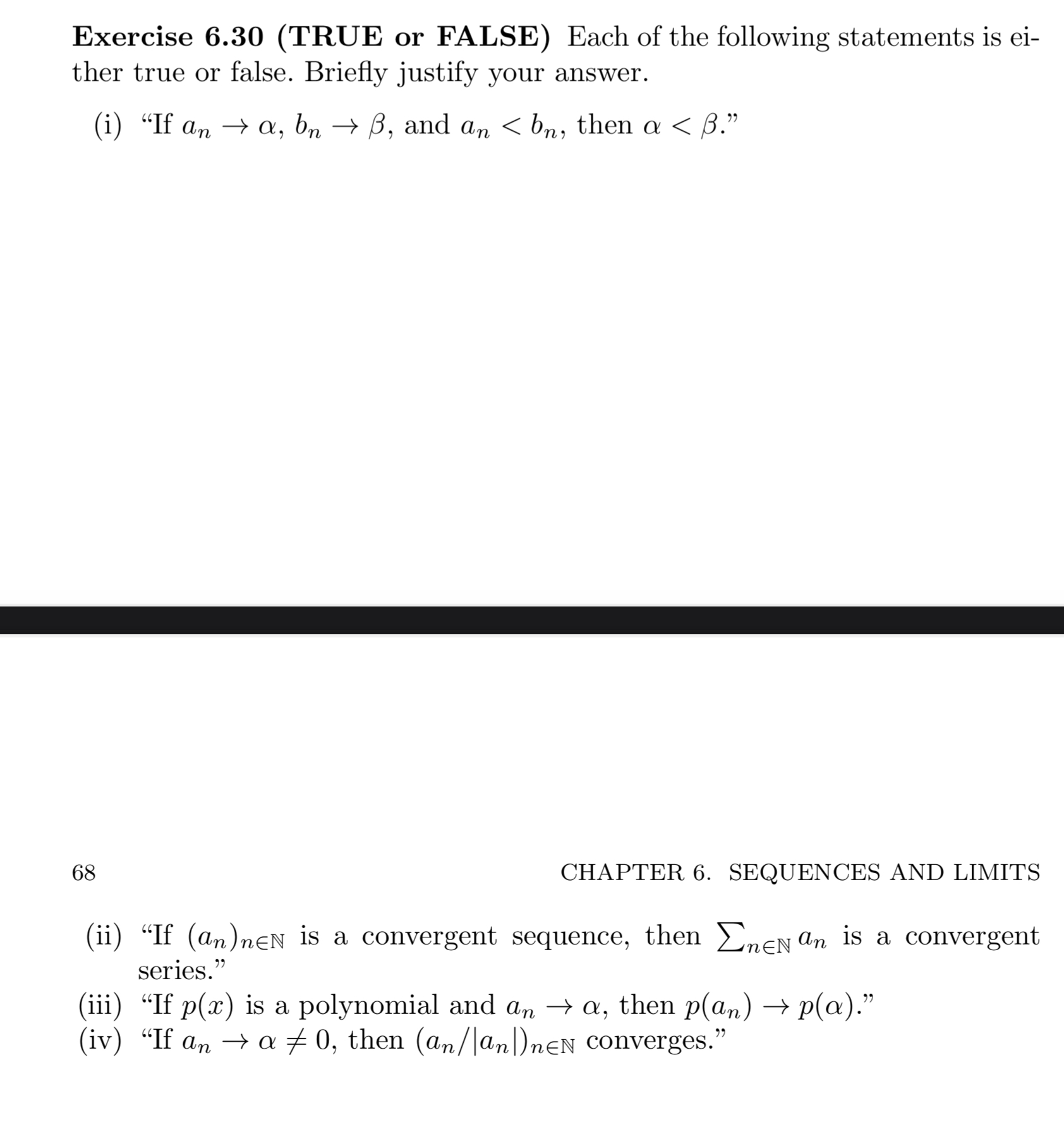 Solved Exercise 6.30 (TRUE or FALSE) Each of the following | Chegg.com