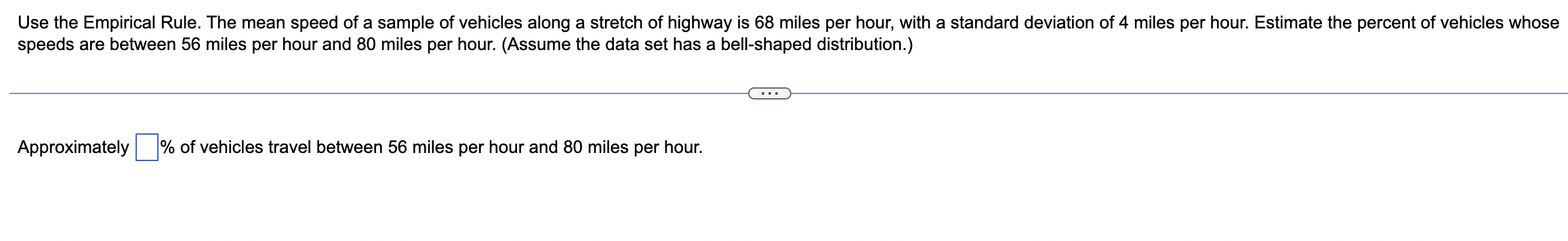 Solved speeds are between 56 miles per hour and 80 miles per | Chegg.com
