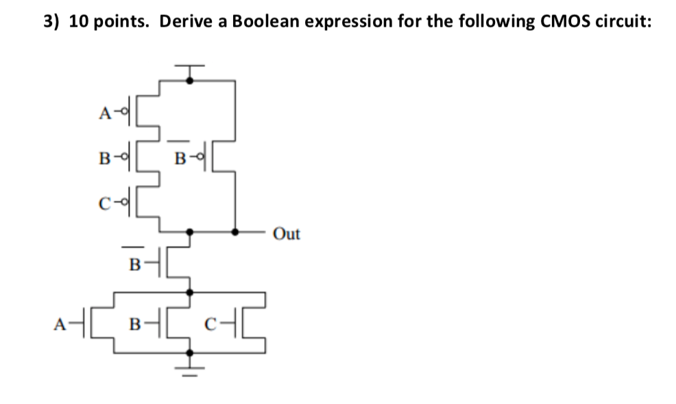 Solved 3) 10 points. Derive a Boolean expression for the | Chegg.com