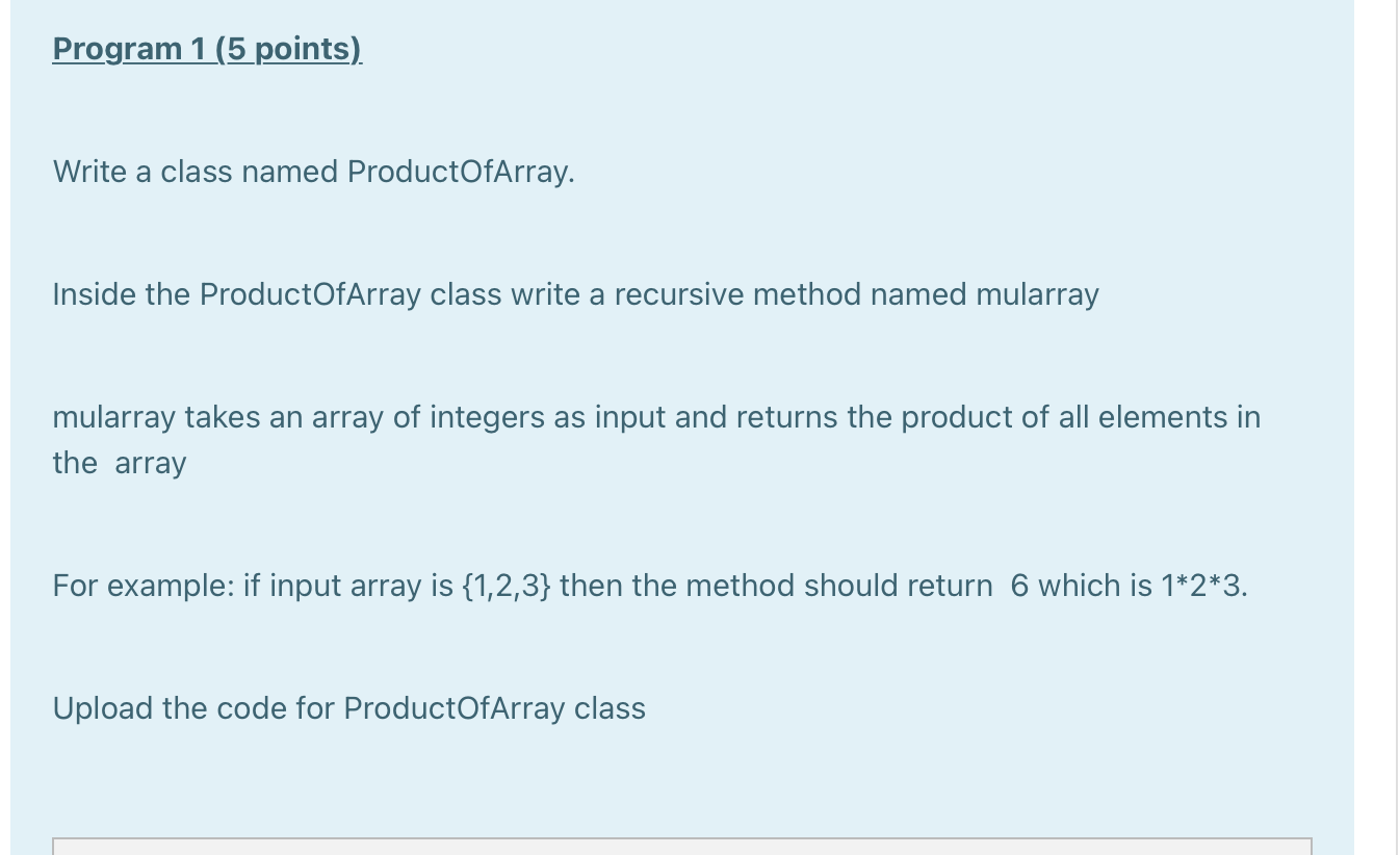 Solved Program 1(5 points). Write a class named | Chegg.com
