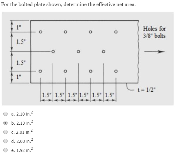 Solved For the bolted plate shown, determine the effective | Chegg.com