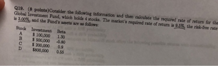 Solved Q19. (8 points)Consider the following information and | Chegg.com