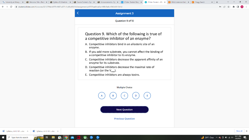 Question 9. Which of the following is true of a | Chegg.com