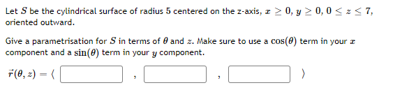 Solved Let S be the cylindrical surface of radius 5 centered | Chegg.com