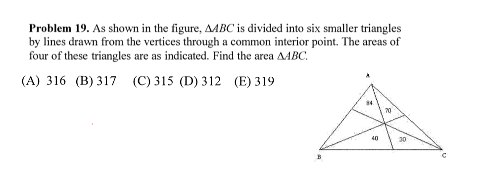 Solved Problem 19. As shown in the figure, ABC is divided | Chegg.com