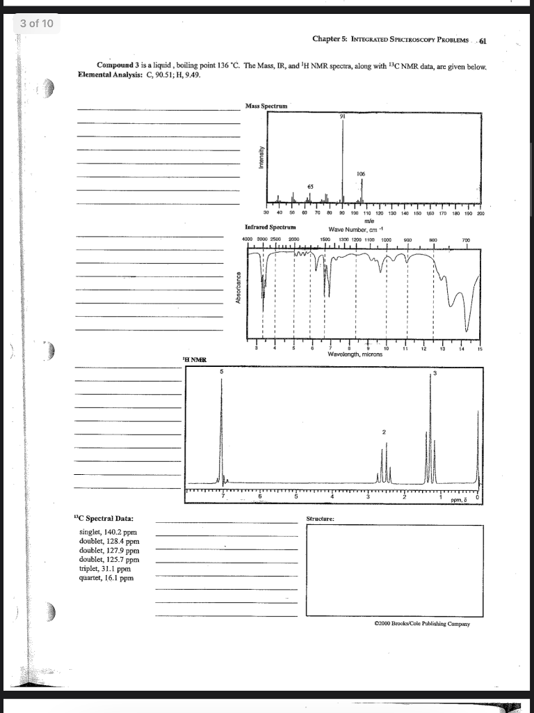 Solved 3 of 10 Chapter 5: INTEGRATED SPECTROSCOPY PROBLEMS | Chegg.com