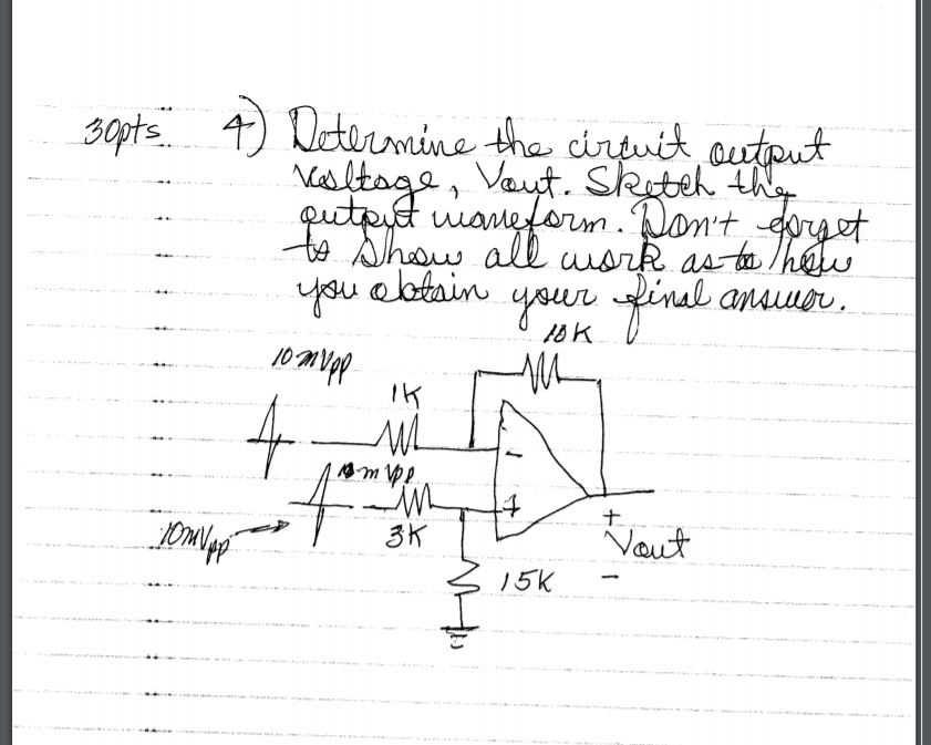 Solved 30pts. A 4) Determine the circuit output voltage, | Chegg.com Solved 30pts. A 4) Determine the circuit output voltage, | Chegg.com