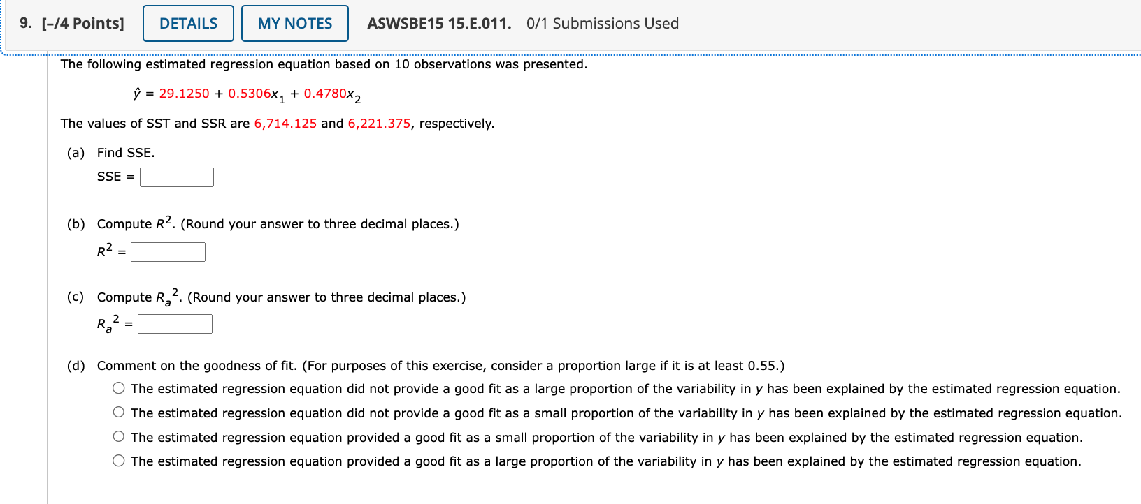 Solved The following estimated regression equation based on | Chegg.com