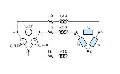 Solved A delta-connected source delivers power to a | Chegg.com