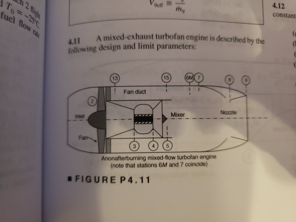 Solved 4.12 constant ท่า9 A mixed-exhaust turbofan engine is | Chegg.com