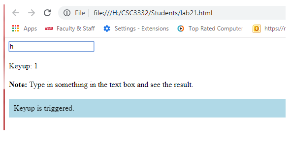 Solved 1. Write a HTML page using jQuery that is triggering | Chegg.com