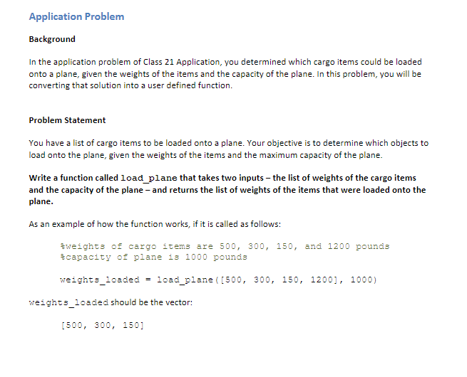 Solved Background In the application problem of Class 21 | Chegg.com