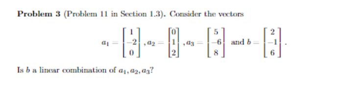 Solved Problem 3 (Problem 11 in Section 1.3). Consider the | Chegg.com