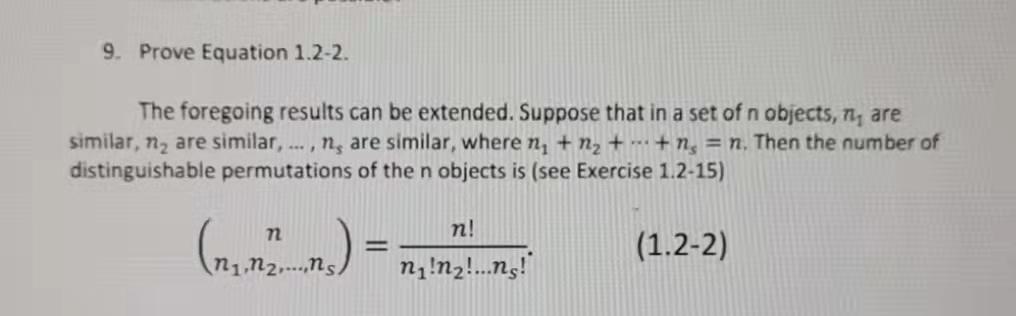 Solved 9. Prove Equation 1.2-2. The foregoing results can be | Chegg.com