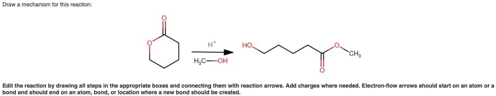 Solved Draw a mechanism for this reaction: H3C−OHH+Be sure | Chegg.com
