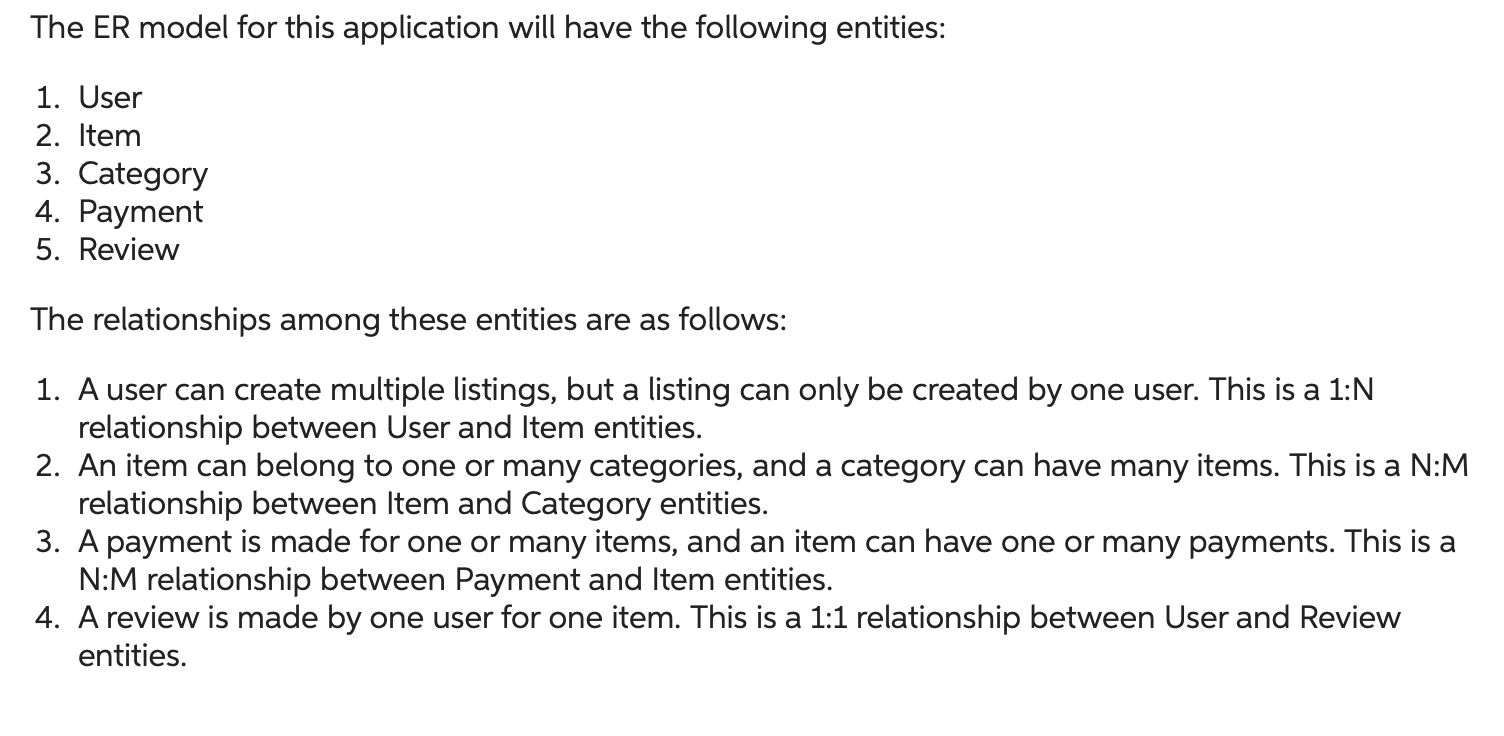 Solved The ER model for this application will have the | Chegg.com