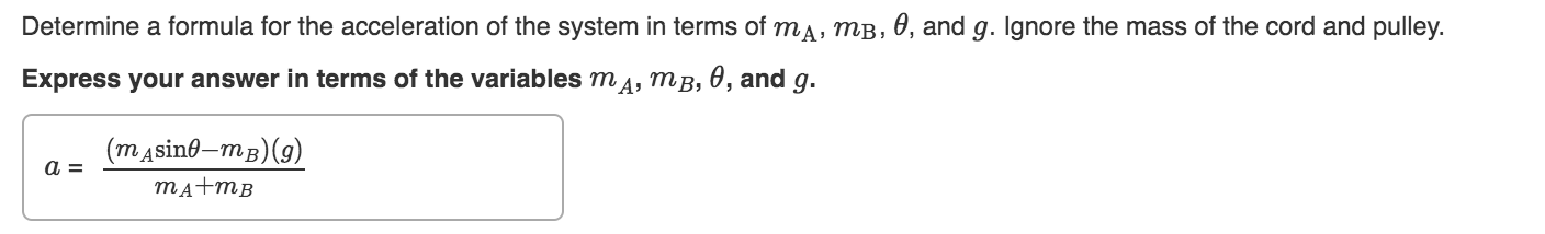 Solved Constants IP A block (mass ma) lying on a fixed | Chegg.com