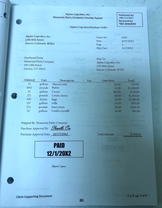 Alpine Cupcakes, Inc. Audit Case Assignments on your | Chegg.com