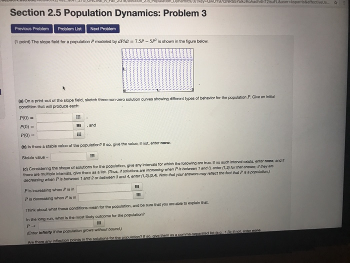 Solved Section 2 5 Population Dynamics Problem 3 Previous