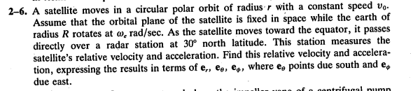 Solved 2-6. A satellite moves in a circular polar orbit of | Chegg.com