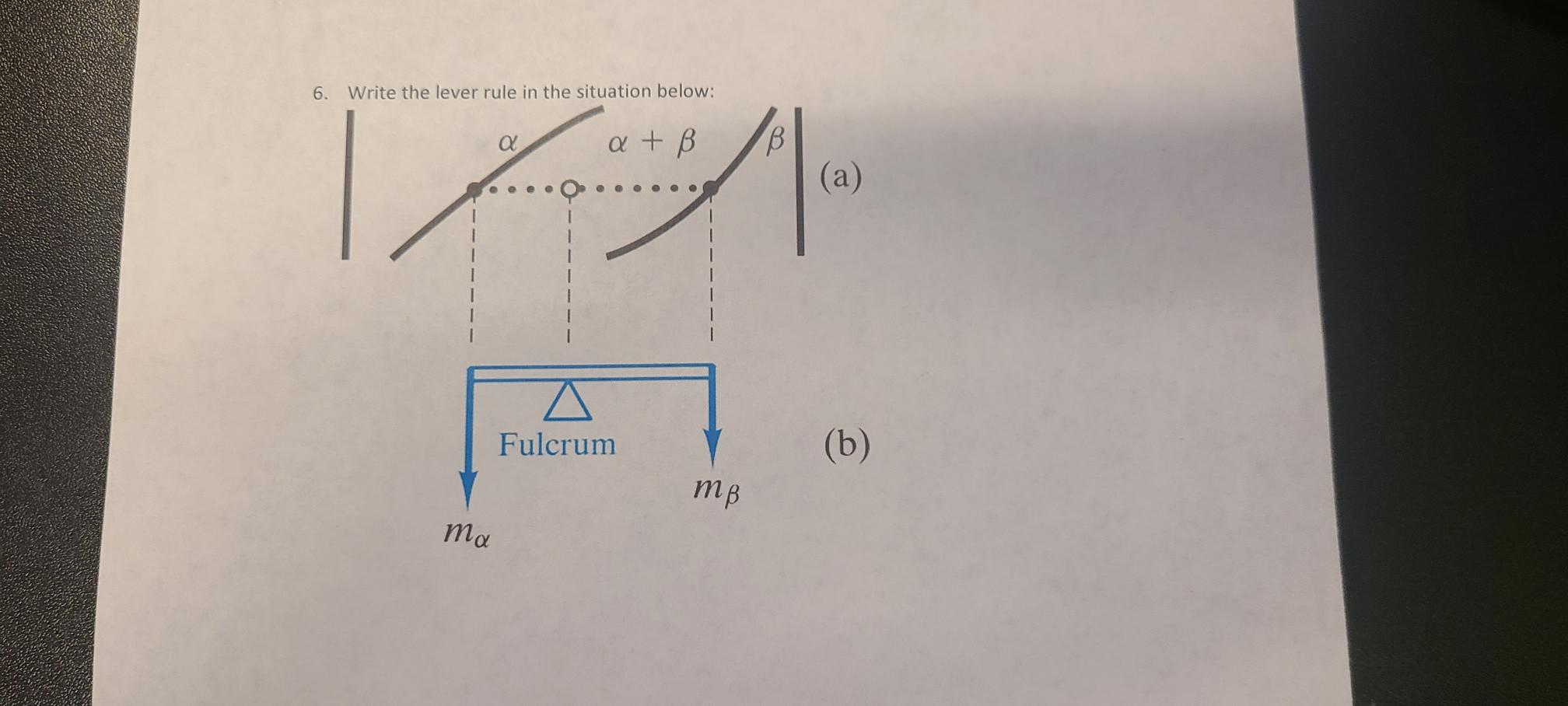 Solved 6. Write the lever rule in the situation below: (a) | Chegg.com