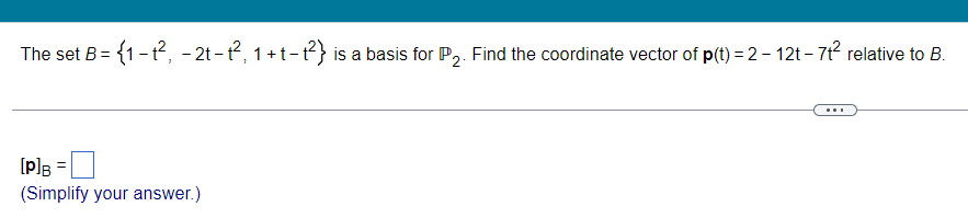 Solved Find the coordinate vector [x]B of x relative to the | Chegg.com