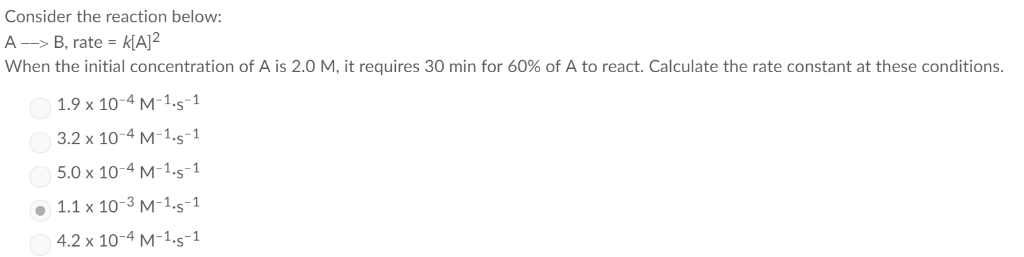 Solved Consider the reaction below: A-B, rate kA2 When the | Chegg.com