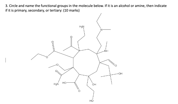 Solved 3. Circle and name the functional groups in the | Chegg.com