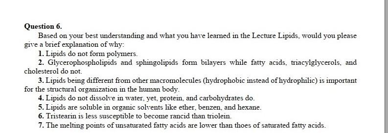 Solved Question 6. Based on your best understanding and what | Chegg.com